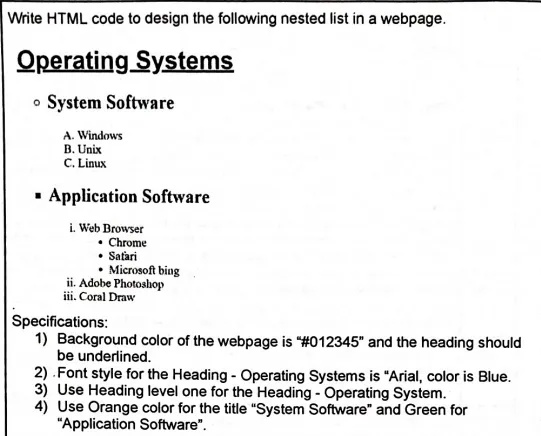 Write HTML code to design the following | StudyX