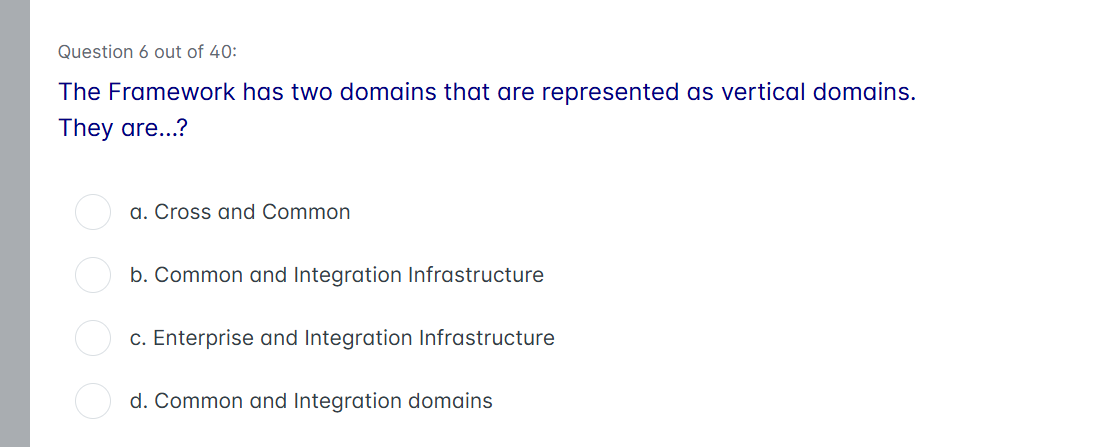 Question 6 out of 40 The Framework has two | StudyX