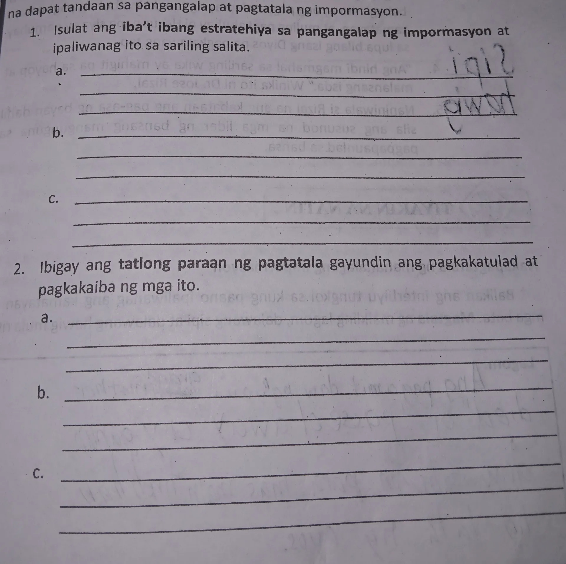 na dapat tandaan sa pangangalap at pagtatala | StudyX
