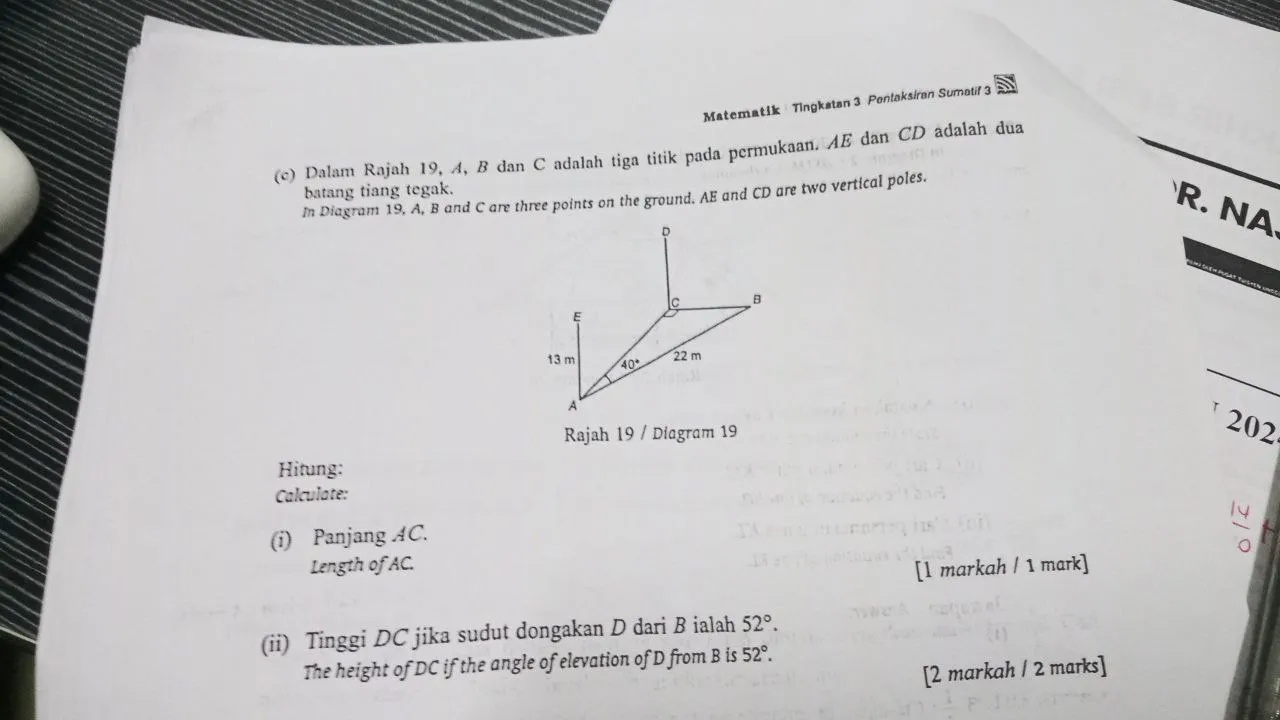 (e) In Diagram 19 A B and C are three points | StudyX