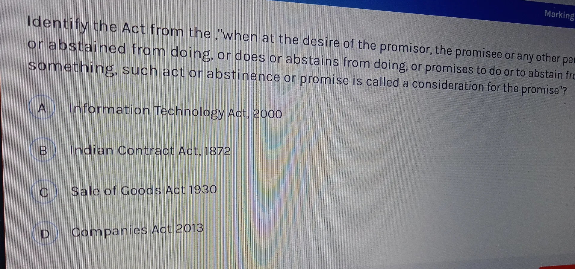 Identify the Act from the when at the desire | StudyX