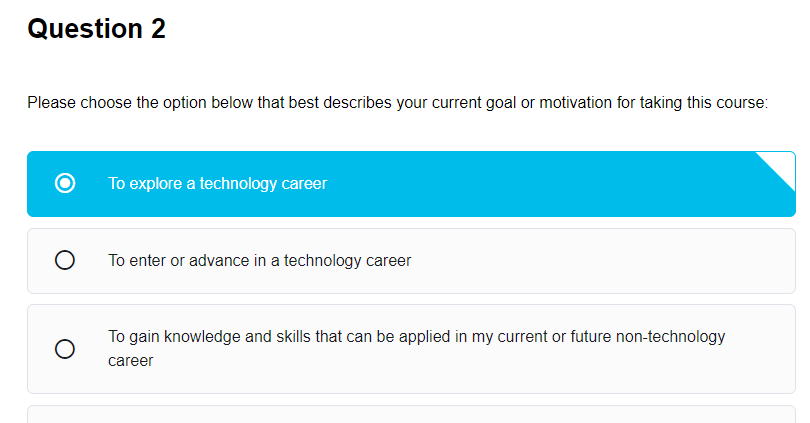 Question 2 Please choose the option below | StudyX