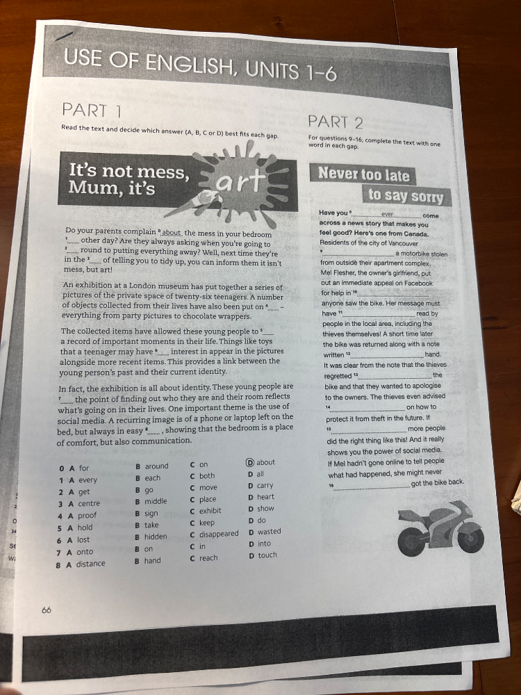 PART 1Read the text and decide which answer | StudyX