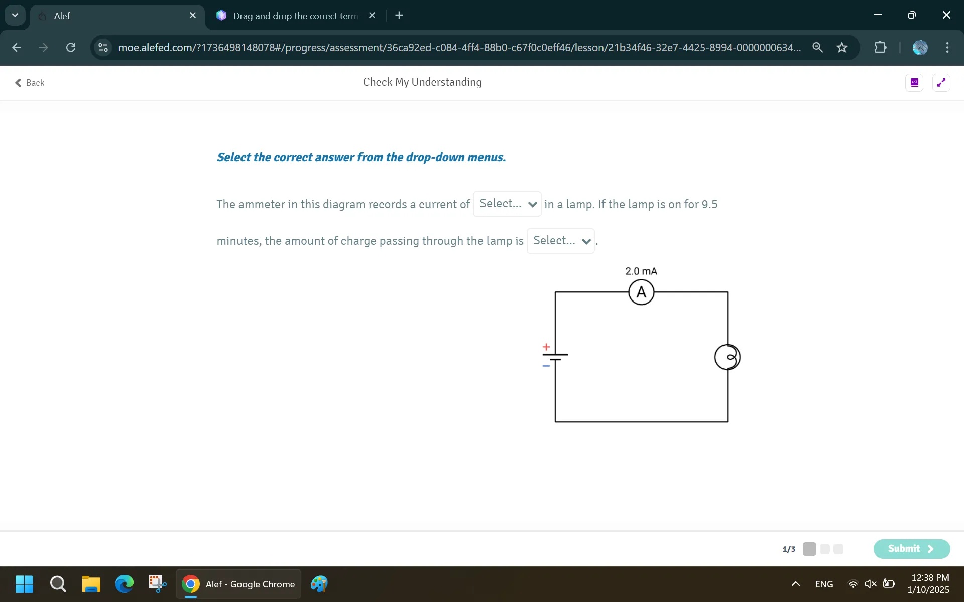 Select the correct answer from the drop-down | StudyX
