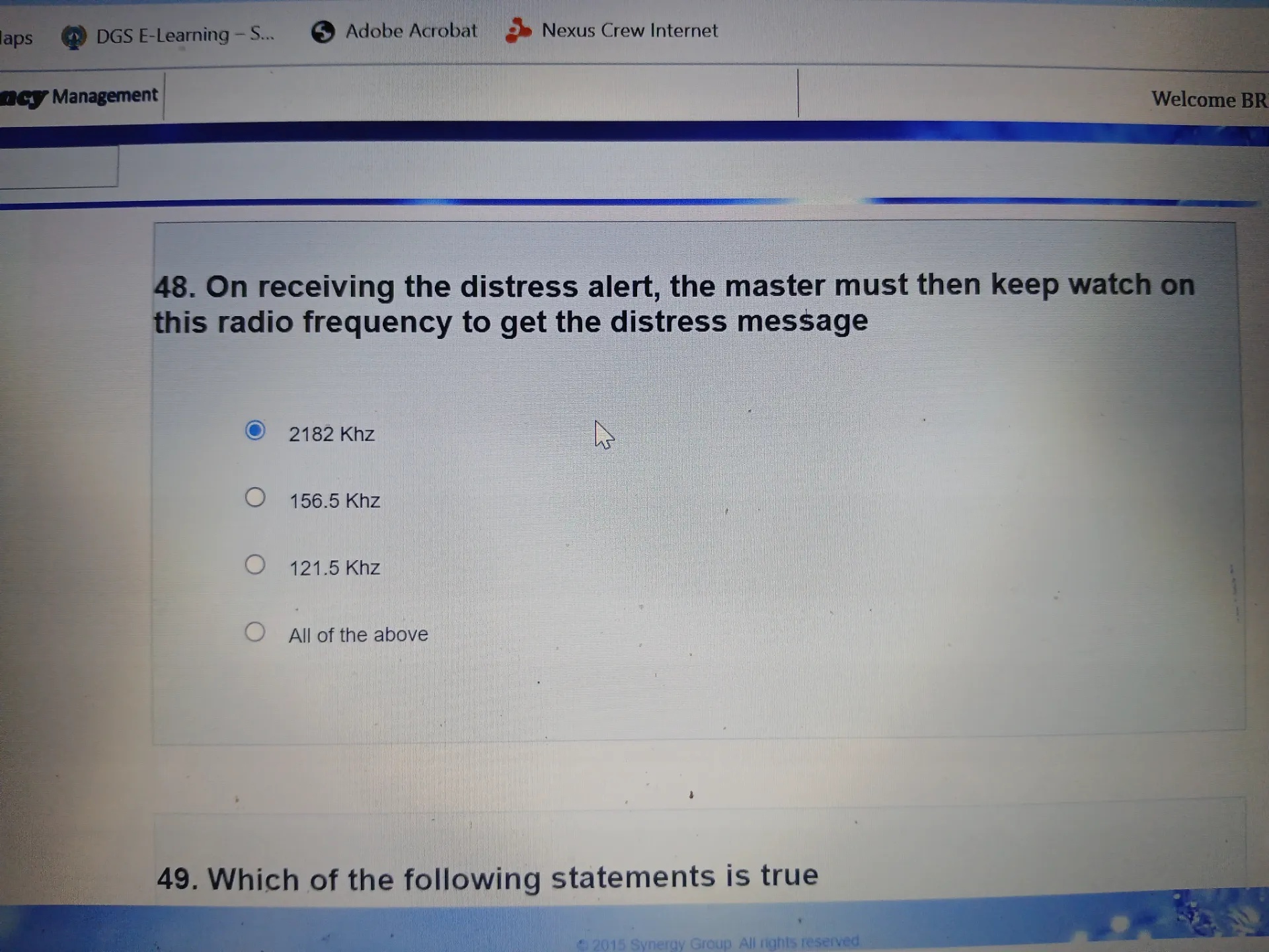 48 On receiving the distress alert the | StudyX