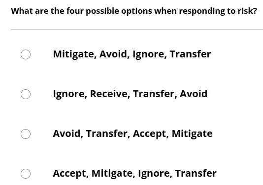 What are the four possible options when