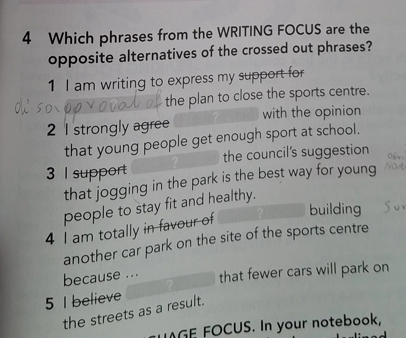 4 Which phrases from the WRITING FOCUS are | StudyX