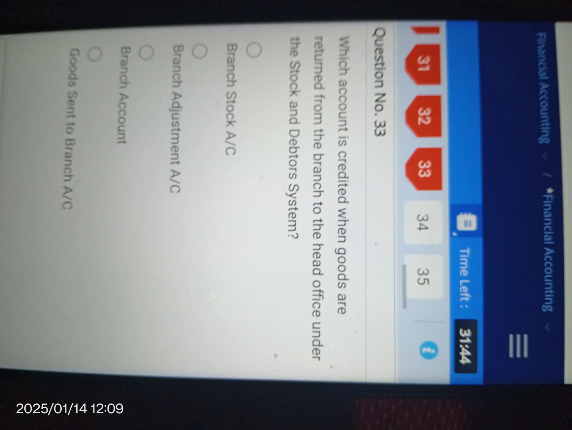 Question No 33 Which account is credited | StudyX