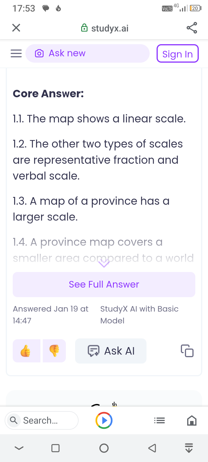 11 The map shows a linear scale 12 The other | StudyX