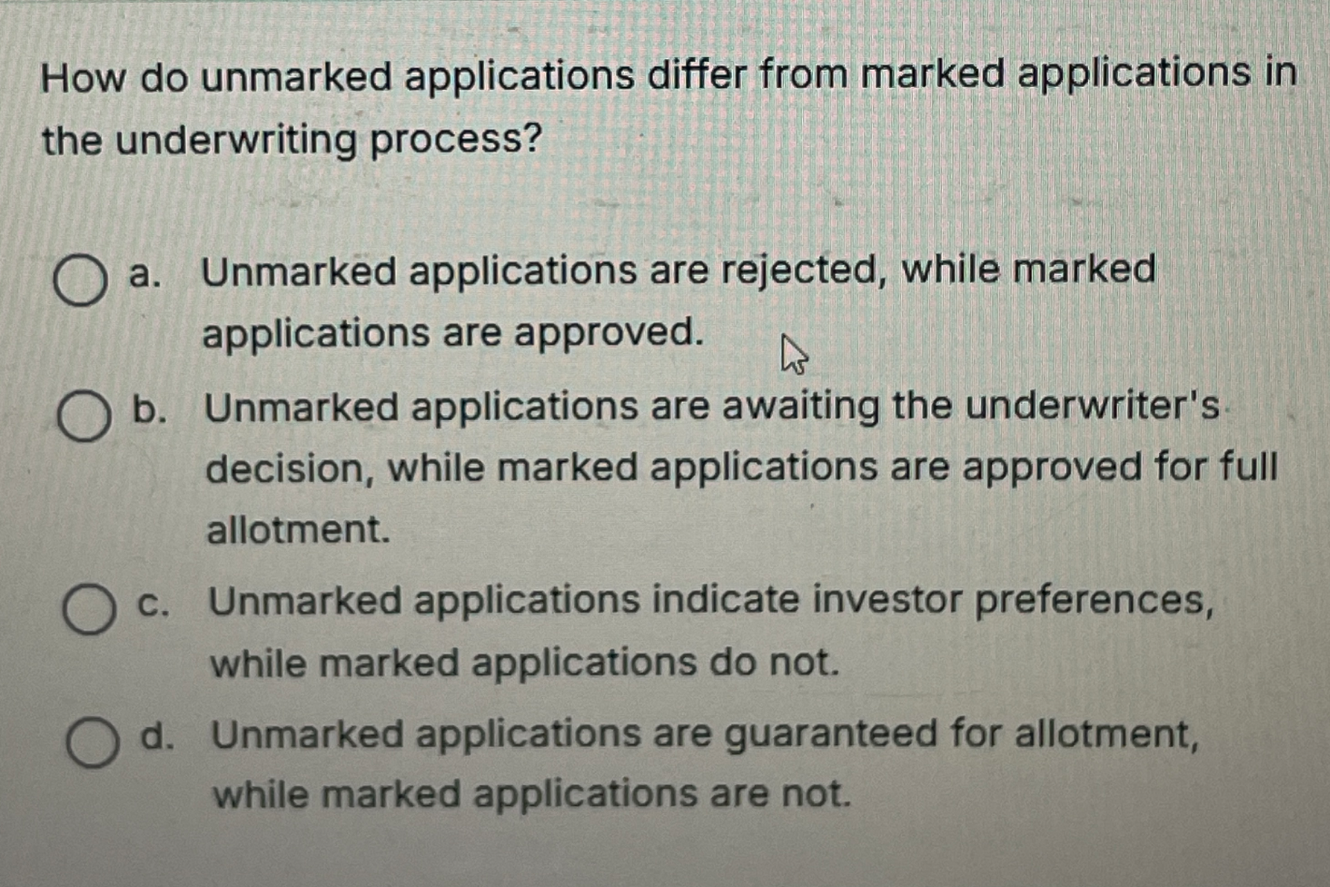 How do unmarked applications differ from | StudyX