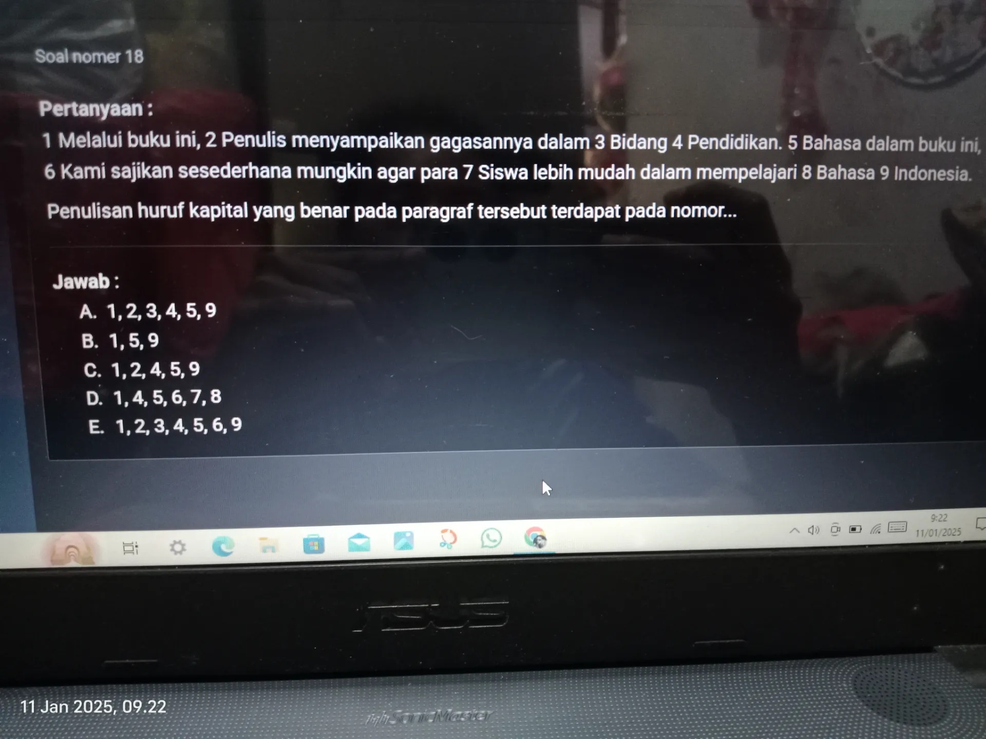 Soal nomer 18 Pertanyaan 1 Melalui buku ini | StudyX