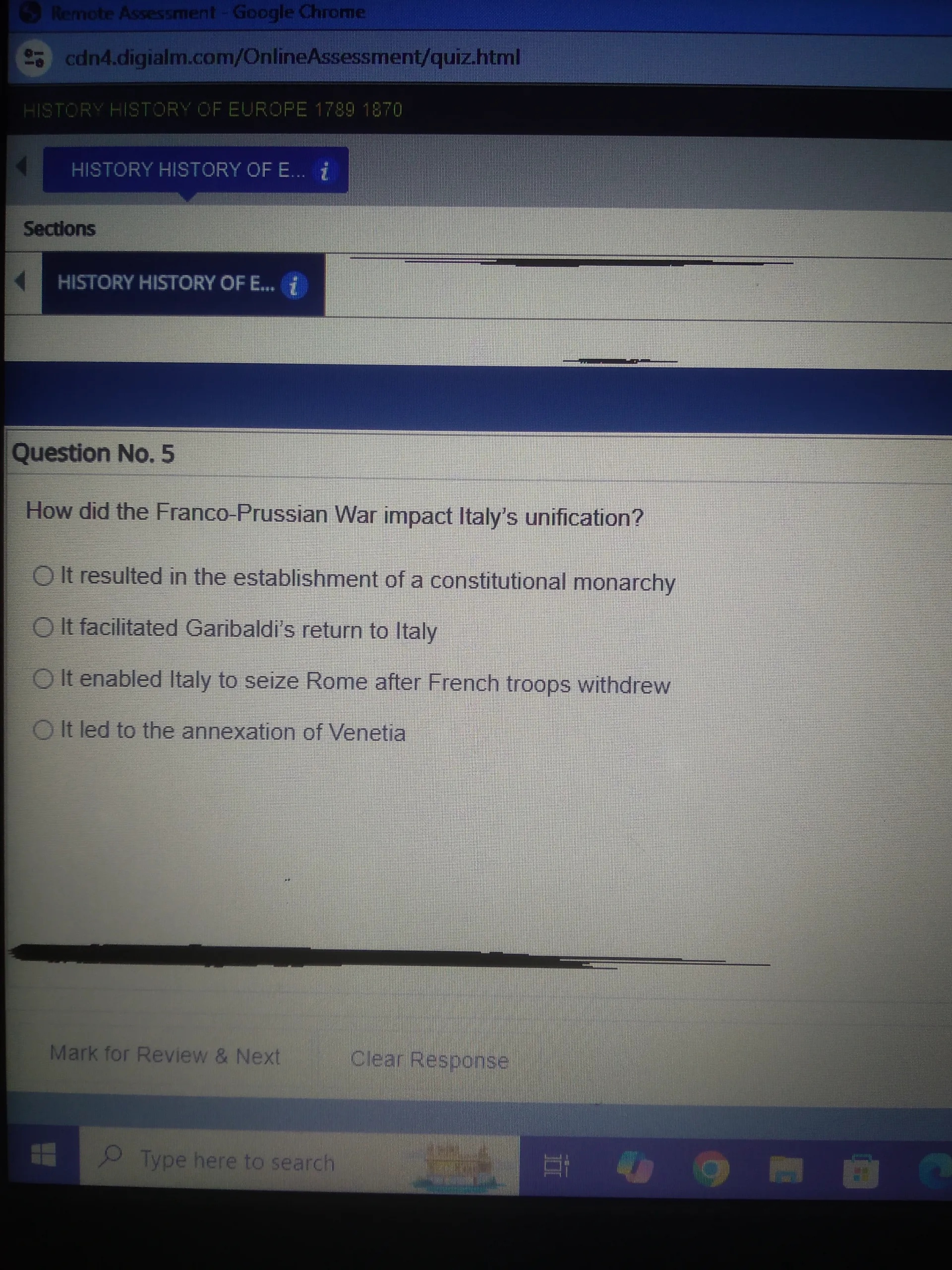 Question No 5 How did the Franco-Prussian | StudyX