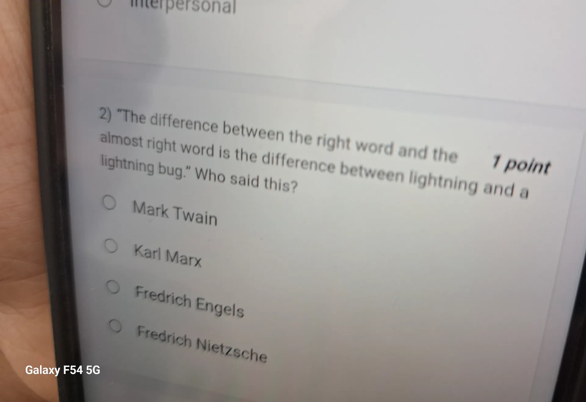 2) The difference between the right word and | StudyX