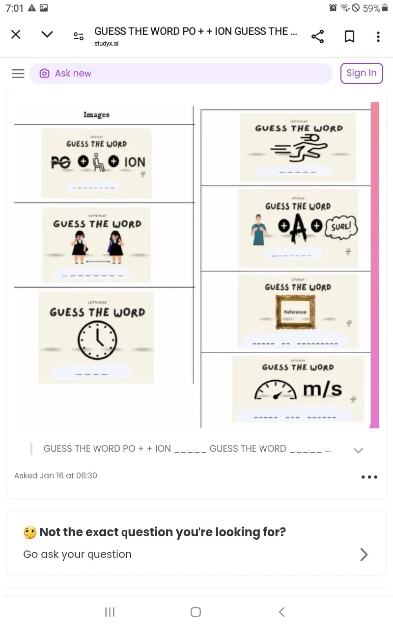 GUESS THE WORD PO + + ION GUESS THE WORD | StudyX