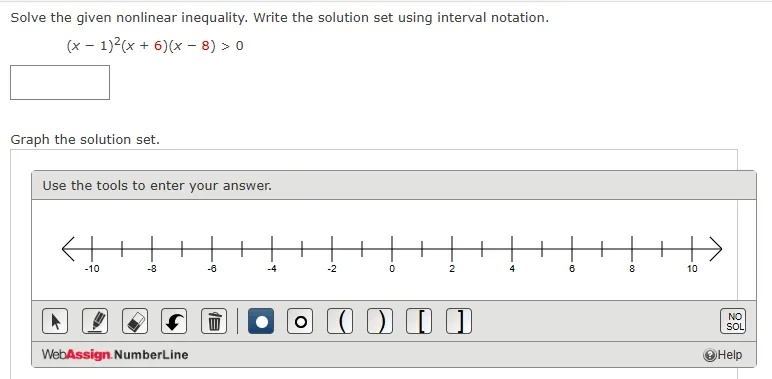 Solve the given nonlinear inequality Write | StudyX