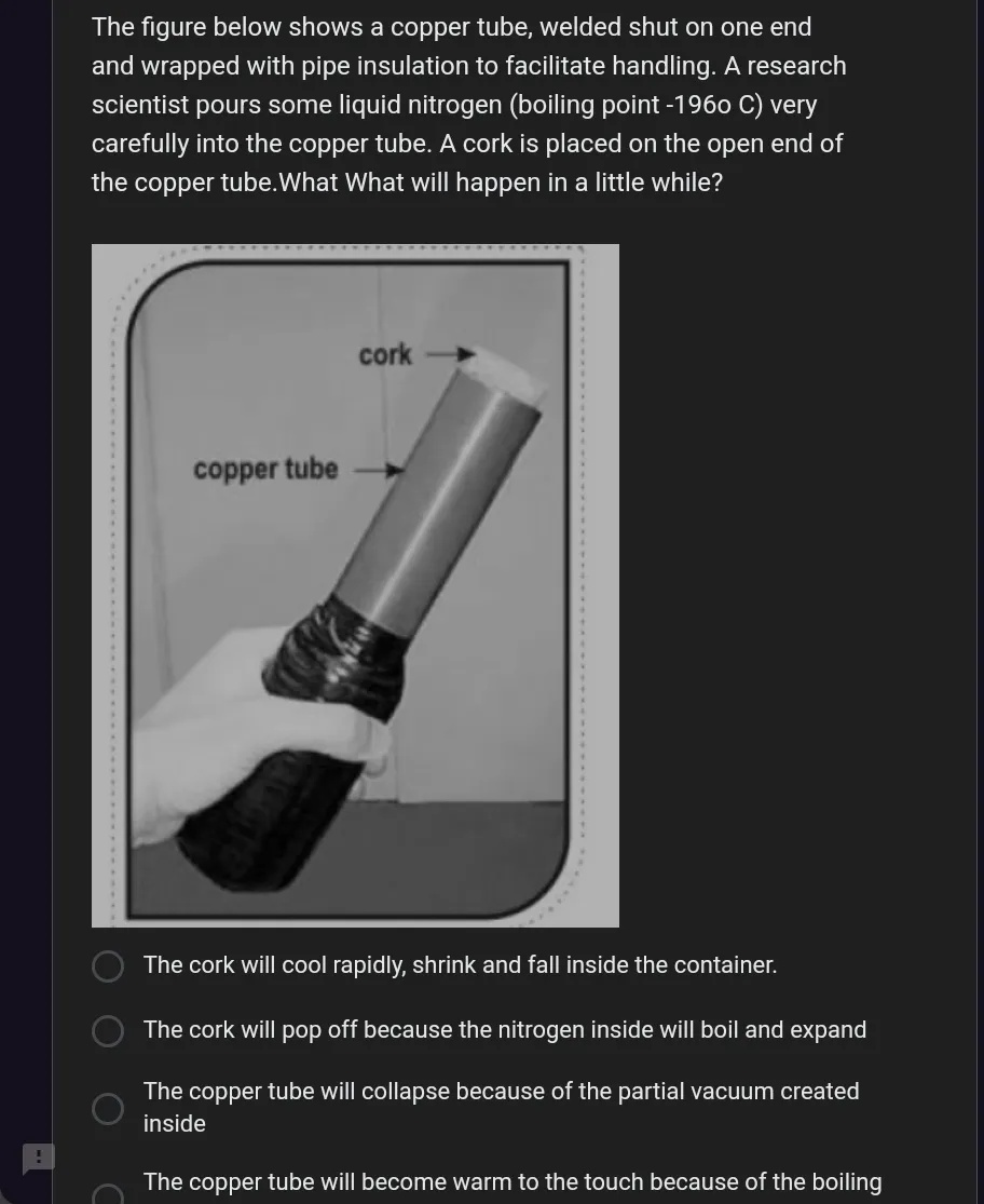 The figure below shows a copper tube welded | StudyX
