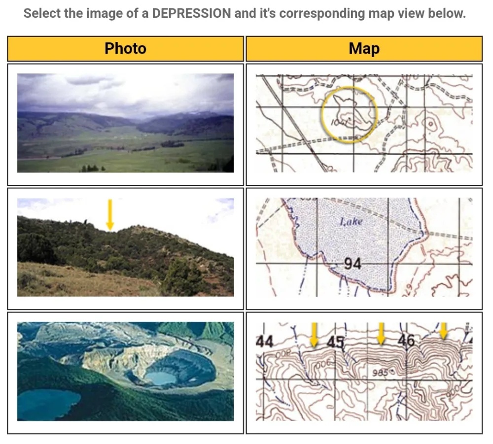 Select the image of a DEPRESSION and its | StudyX