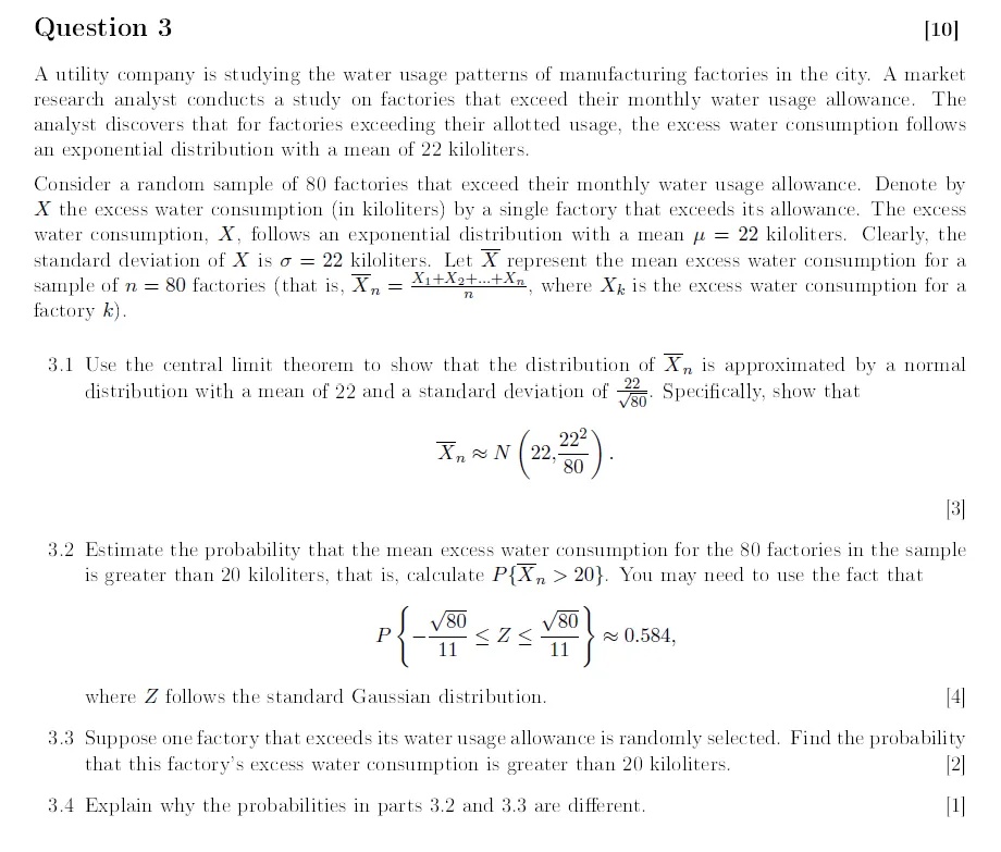 Question 3 10 A utility company is studying | StudyX