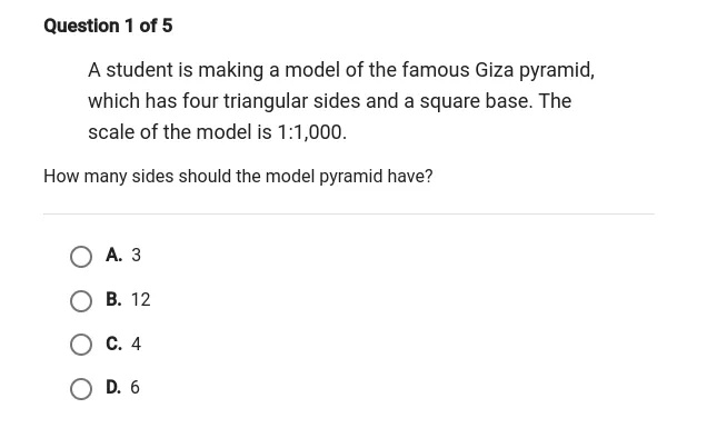 Question 1 of 5 A student is making a model | StudyX