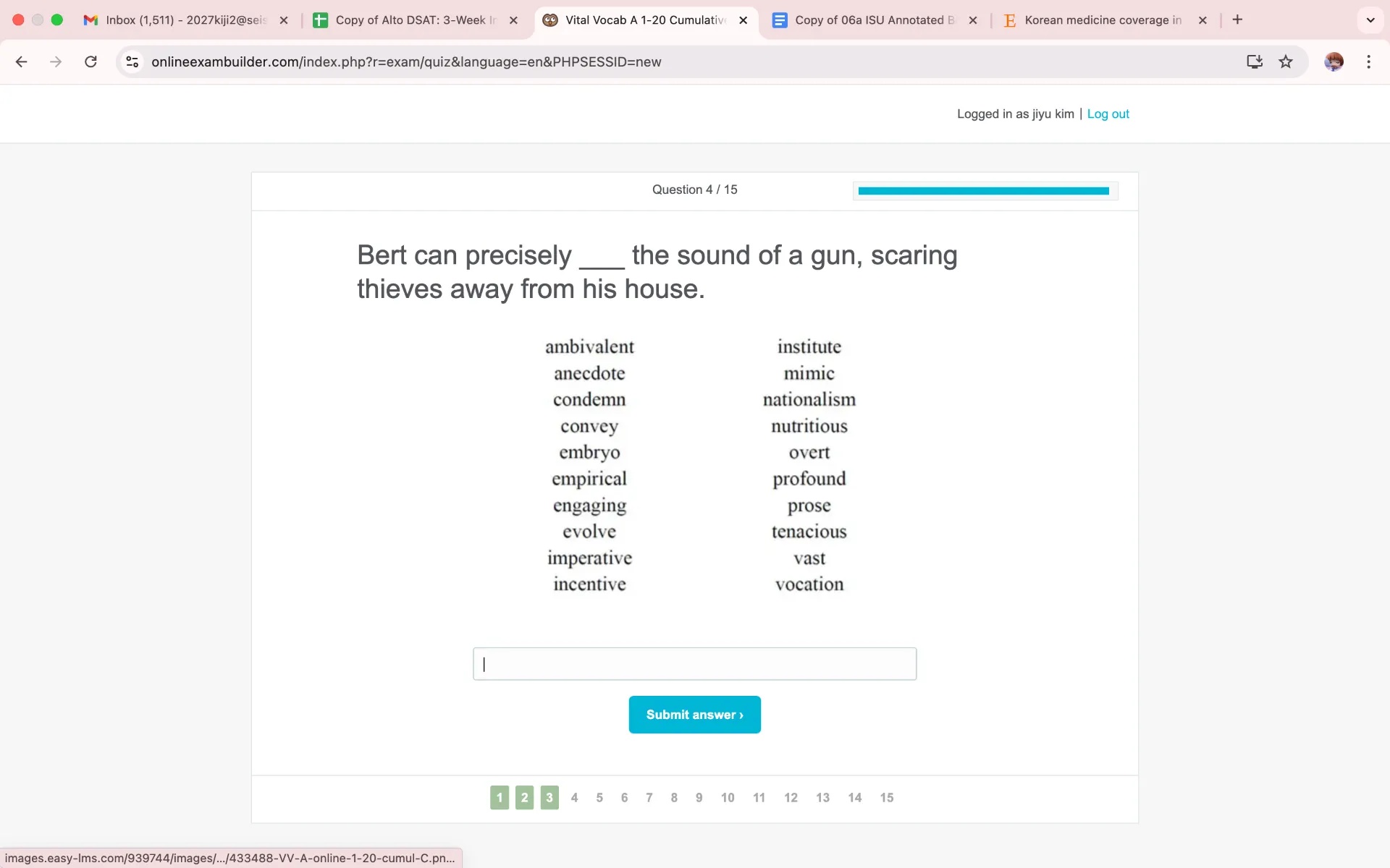 Bert can precisely the sound of a gun | StudyX