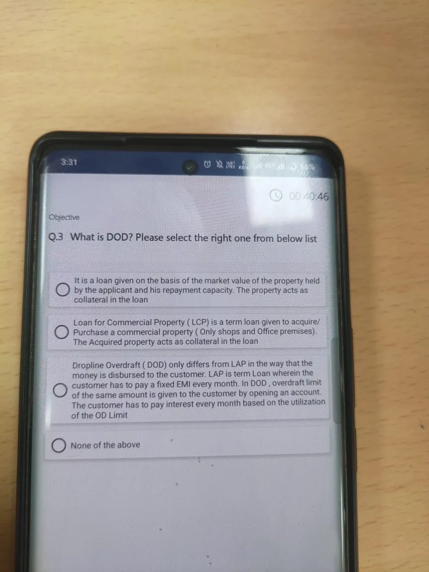 Q3 What is DOD Please select the right one | StudyX