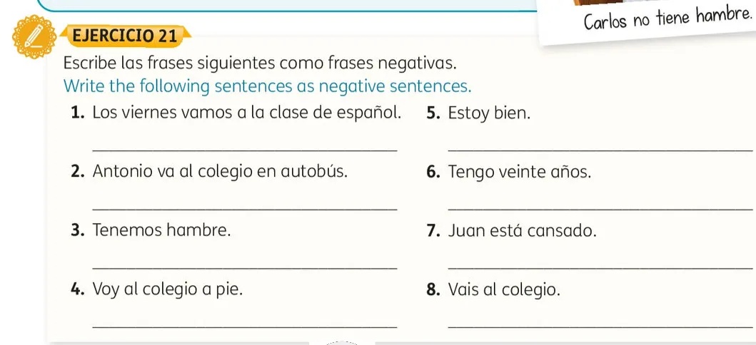 Escribe las frases siguientes como frases | StudyX