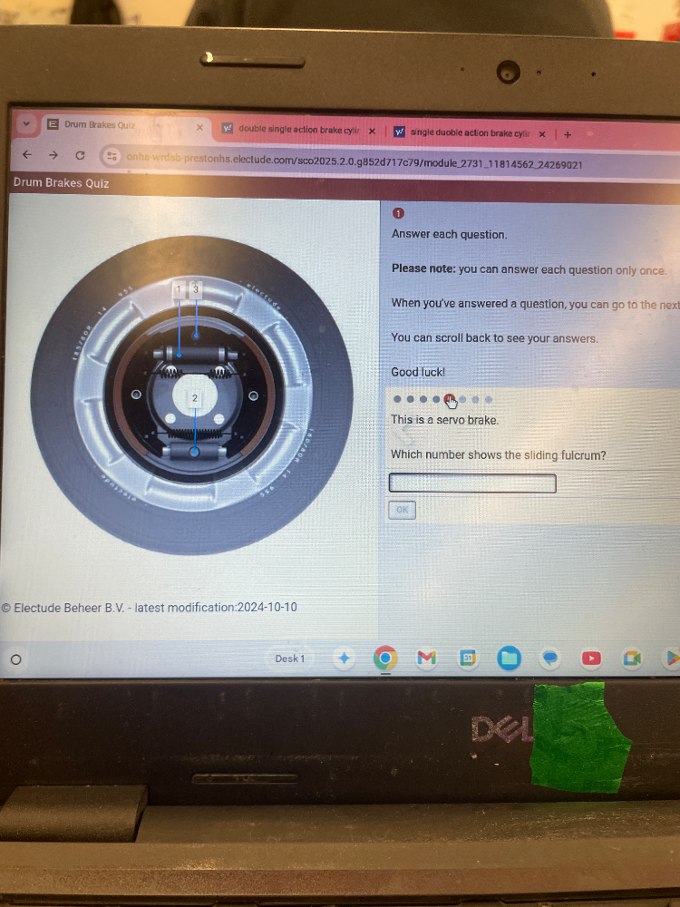 This is a servo brake Which number shows the | StudyX