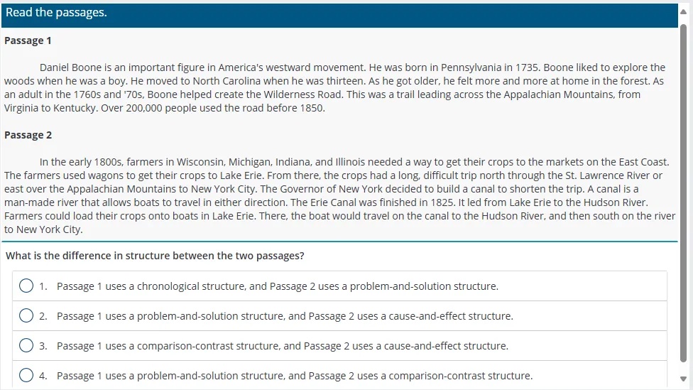 Read the passages Passage 1 Daniel Boone is | StudyX