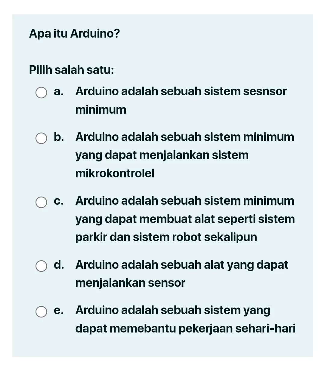 Apa itu Arduino Pilih salah satu a Arduino | StudyX