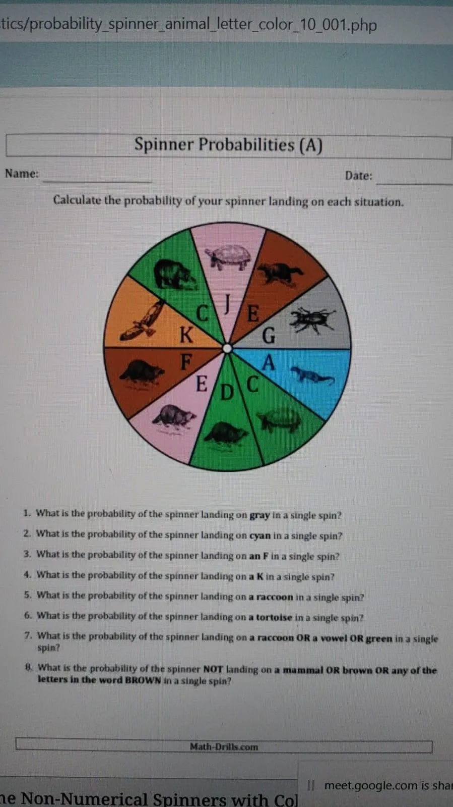 Spinner Probabilities (A) Calculate the | StudyX