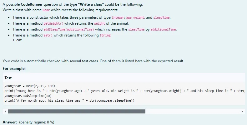 A possible CodeRunner question of the type | StudyX