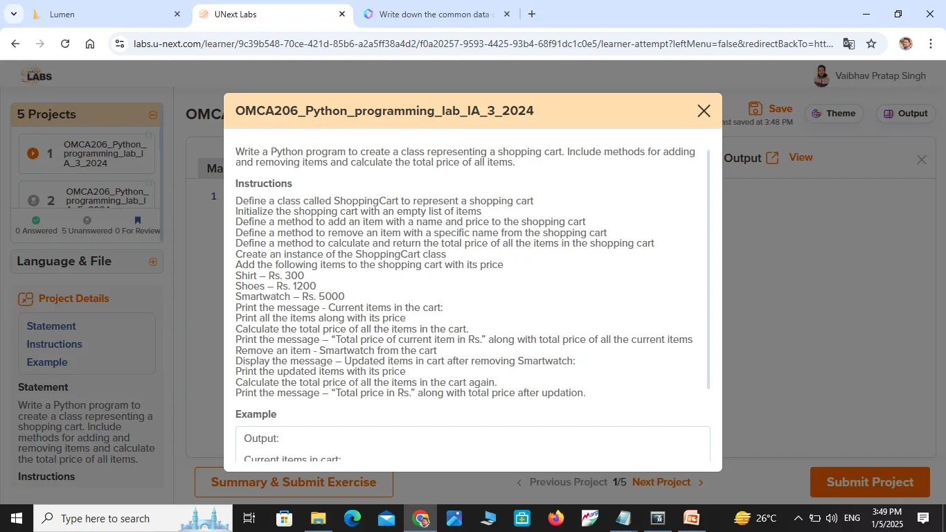 Write a Python program to create a class | StudyX