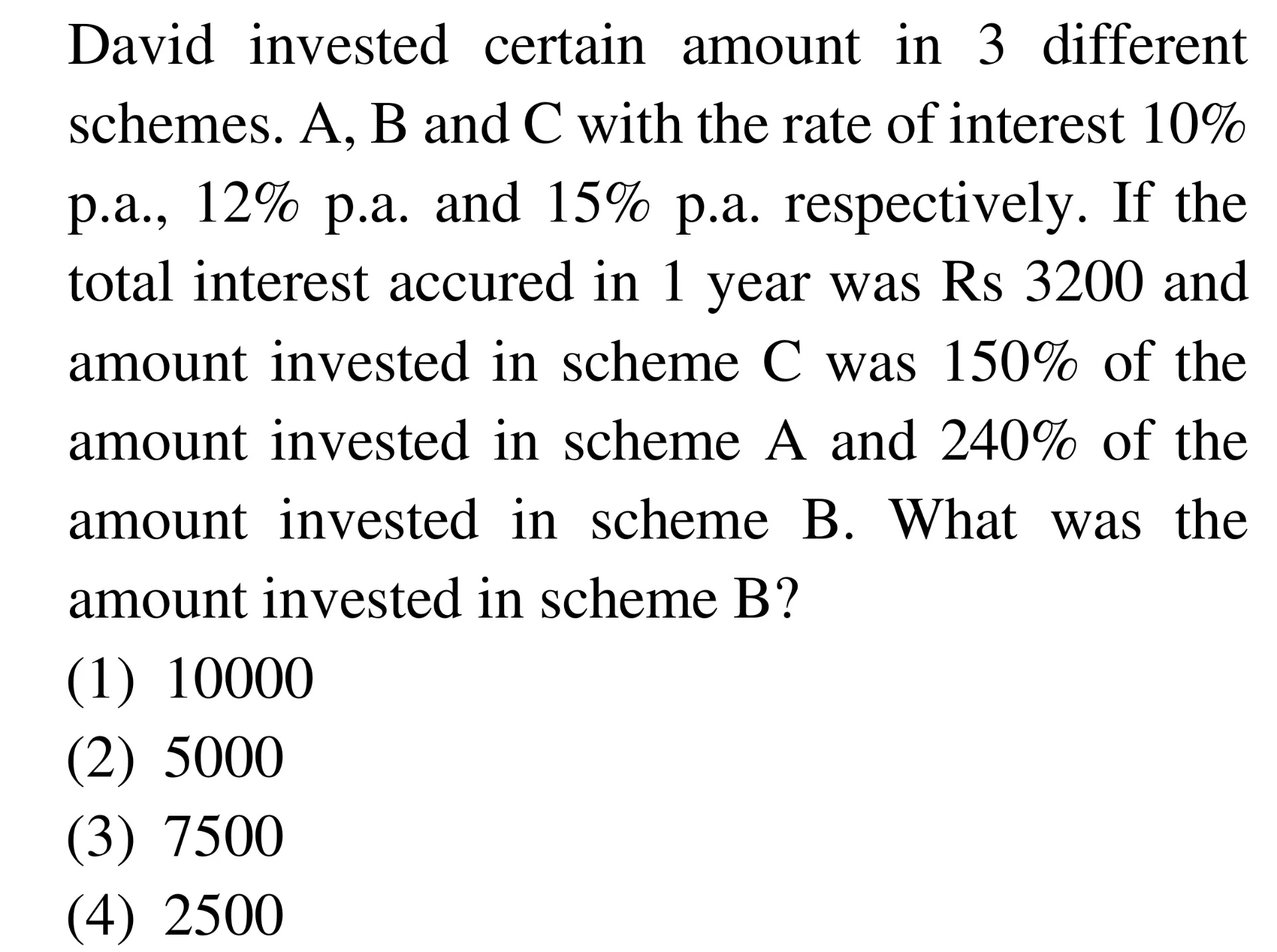 David invested certain amount in 3 different | StudyX