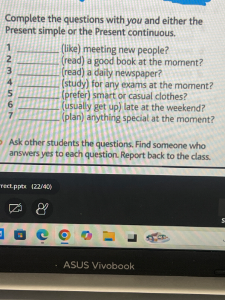 Complete the questions with you and either | StudyX