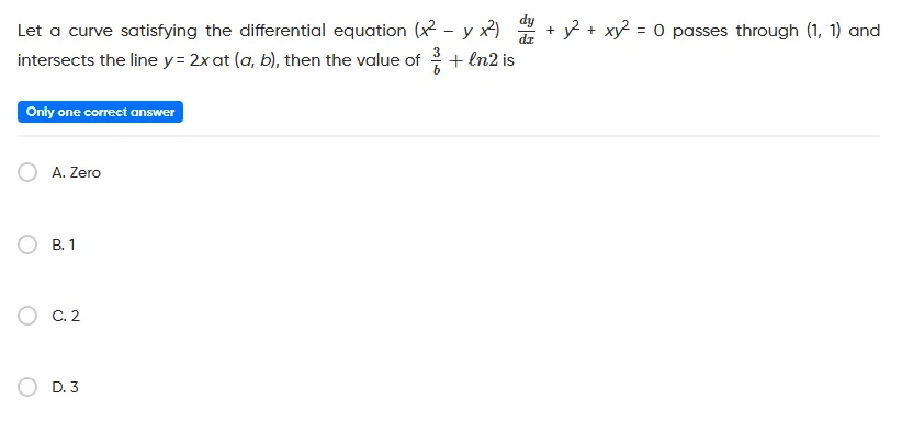 Let a curve satisfying the differential | StudyX