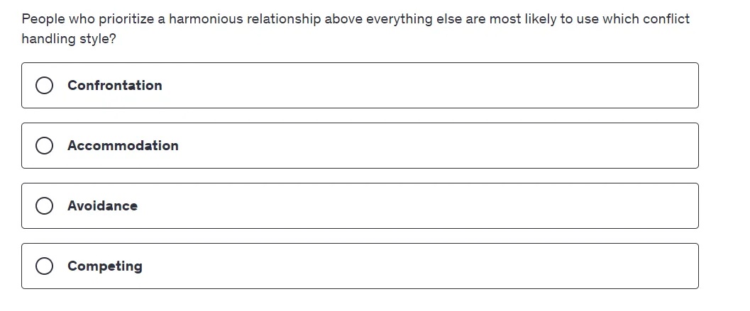 People who prioritize a harmonious | StudyX