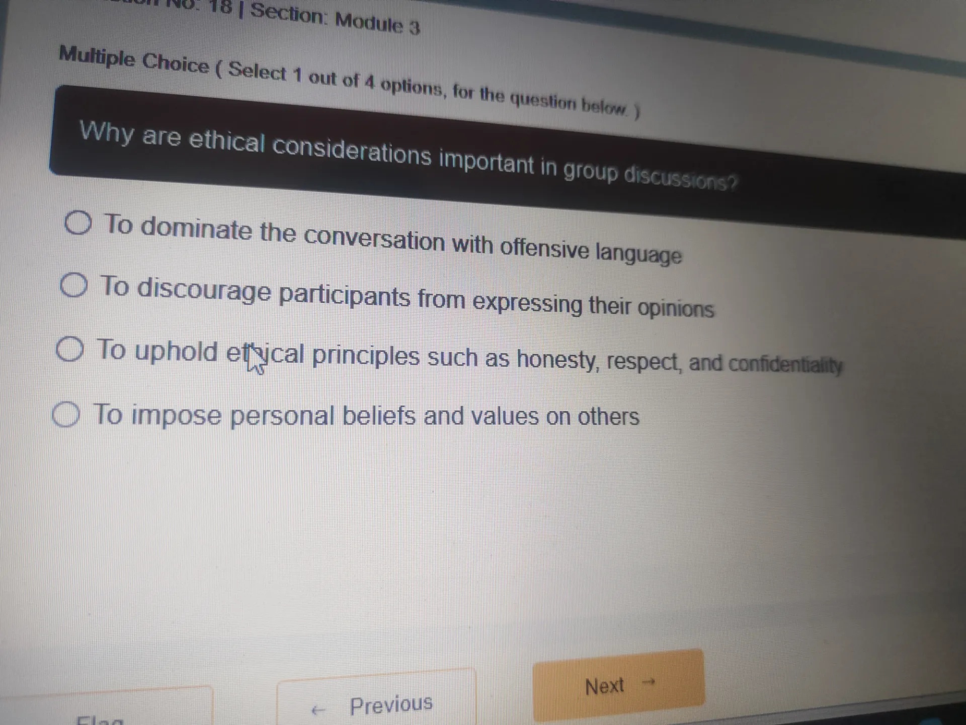 Multiple Choice (Select 1 out of 4 options | StudyX