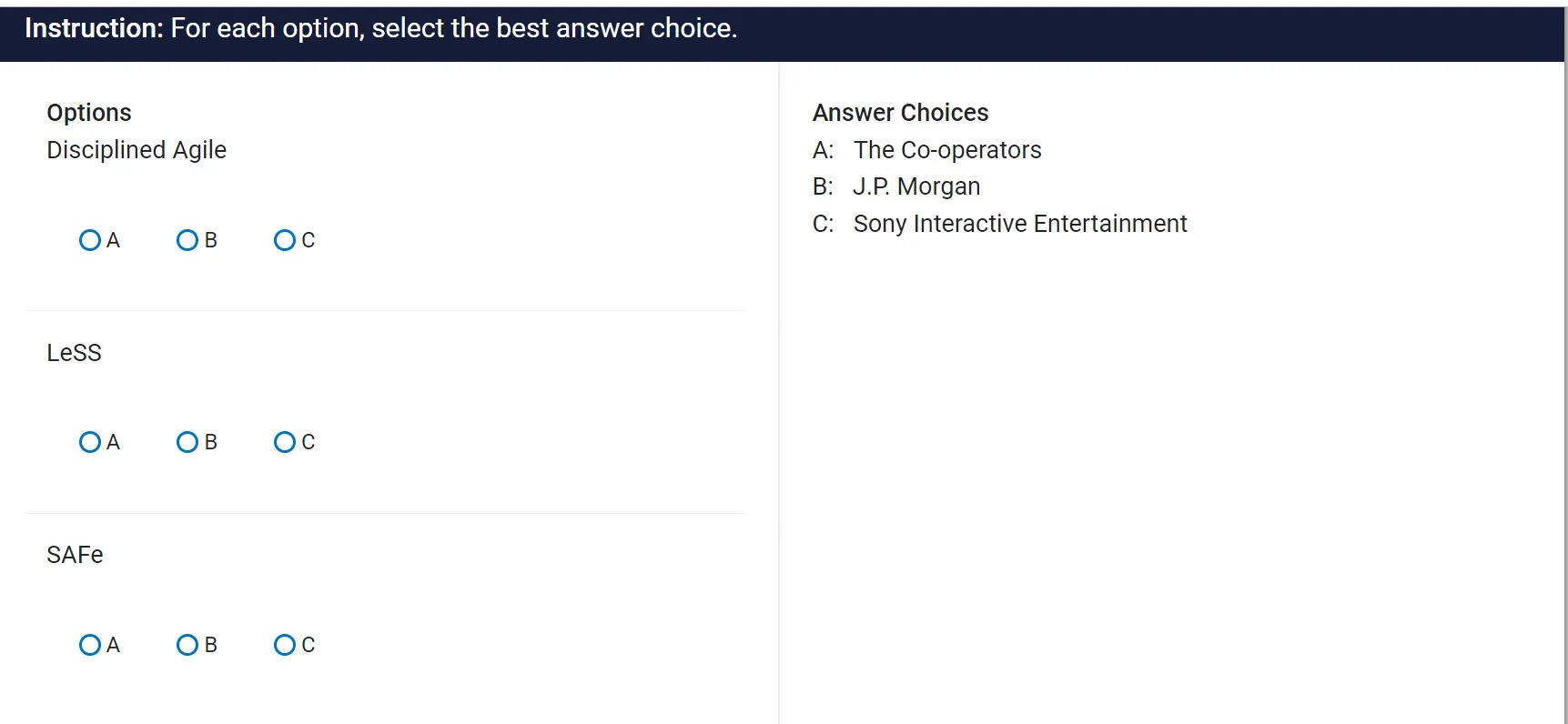 Instruction For each option select the best | StudyX