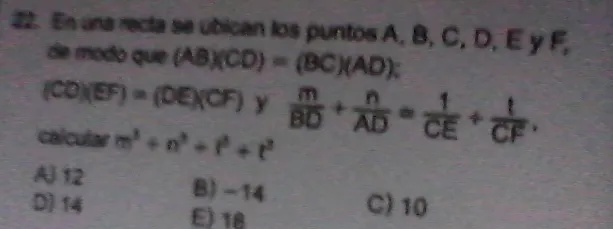 22 En una recta se ubican los puntos A B C D | StudyX
