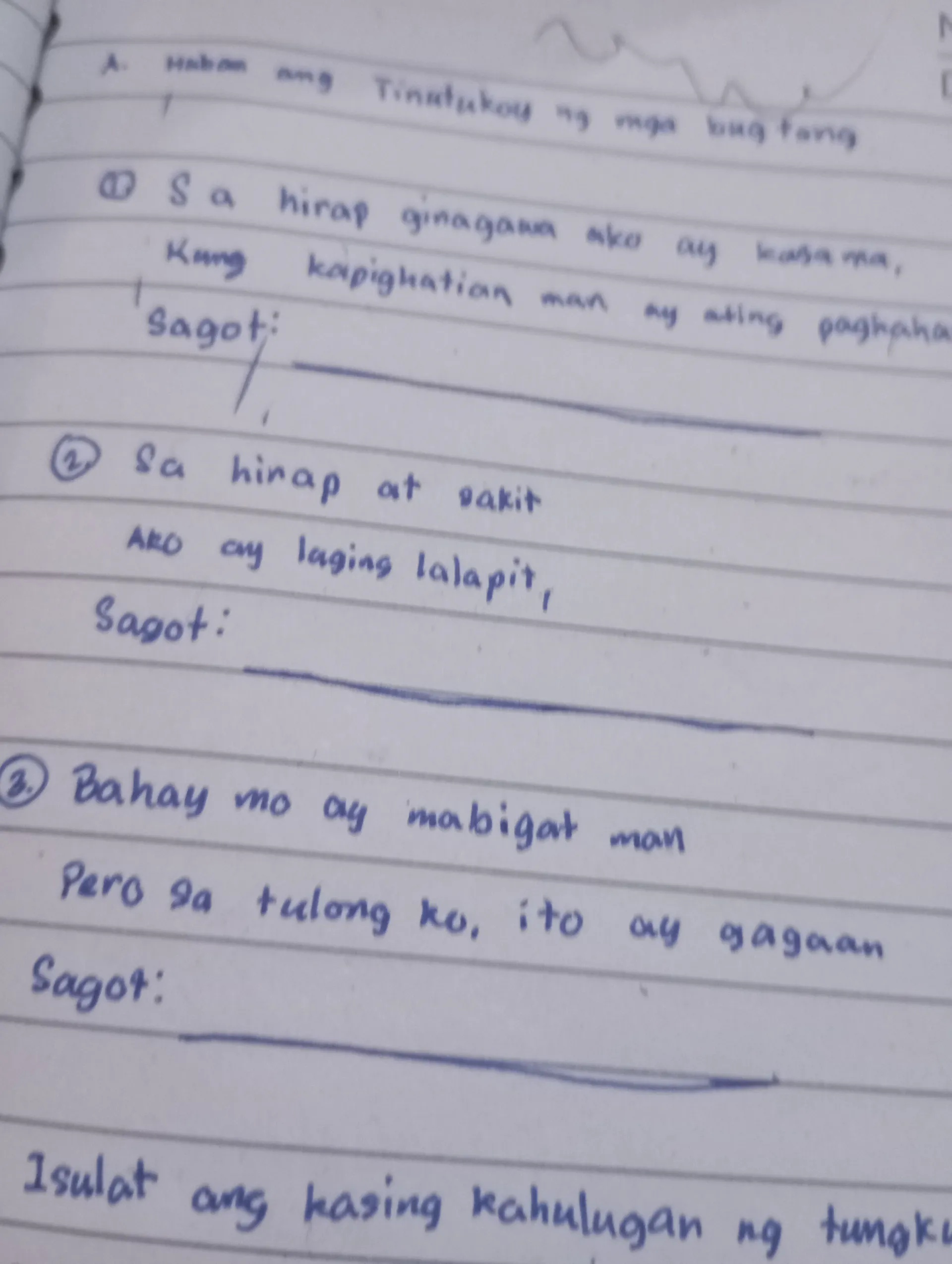 A Habon ang Tinutukoy ng mga bug fang Sa | StudyX