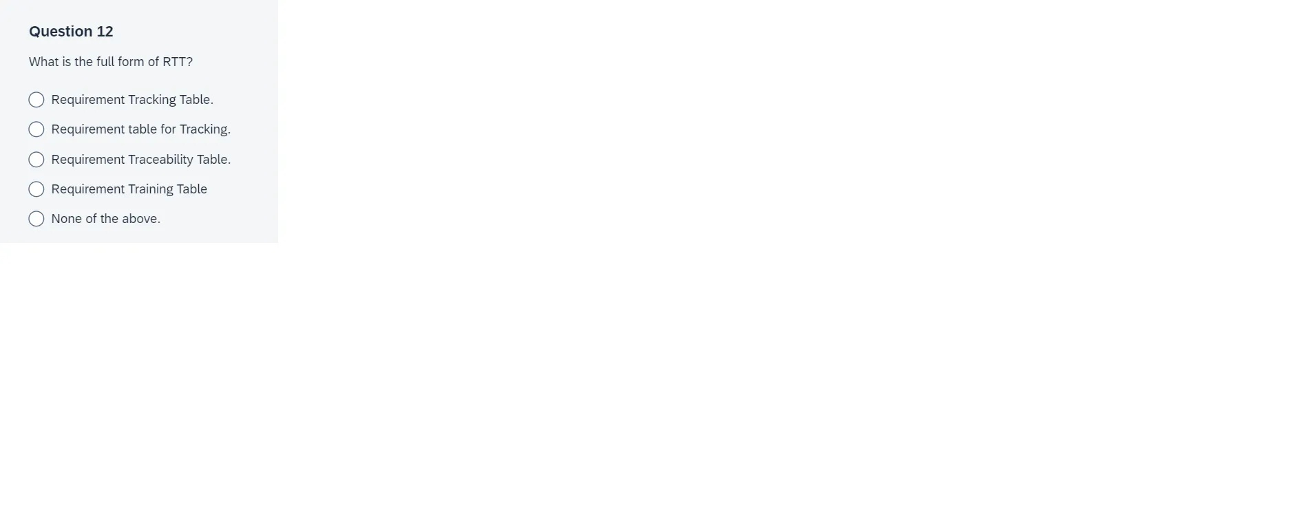 Question 12 What is the full form of RTT | StudyX