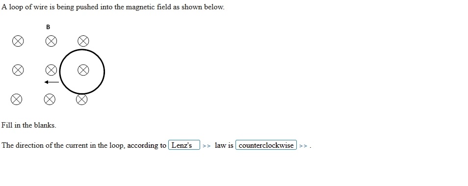 A loop of wire is being pushed into the | StudyX