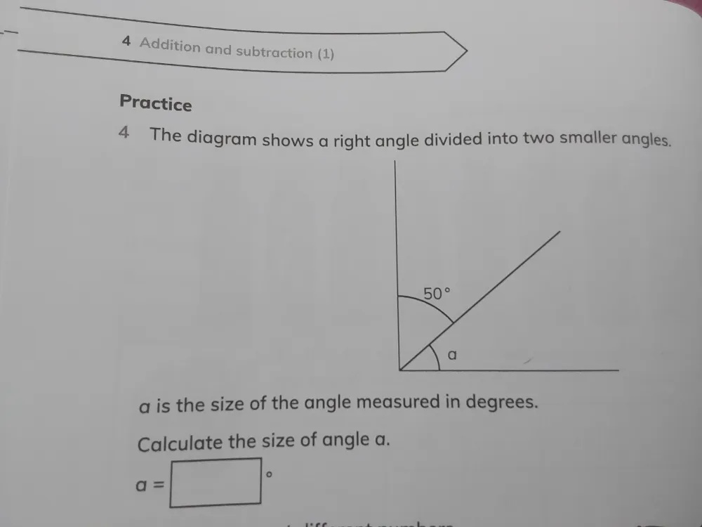 4 The diagram shows a right angle divided | StudyX