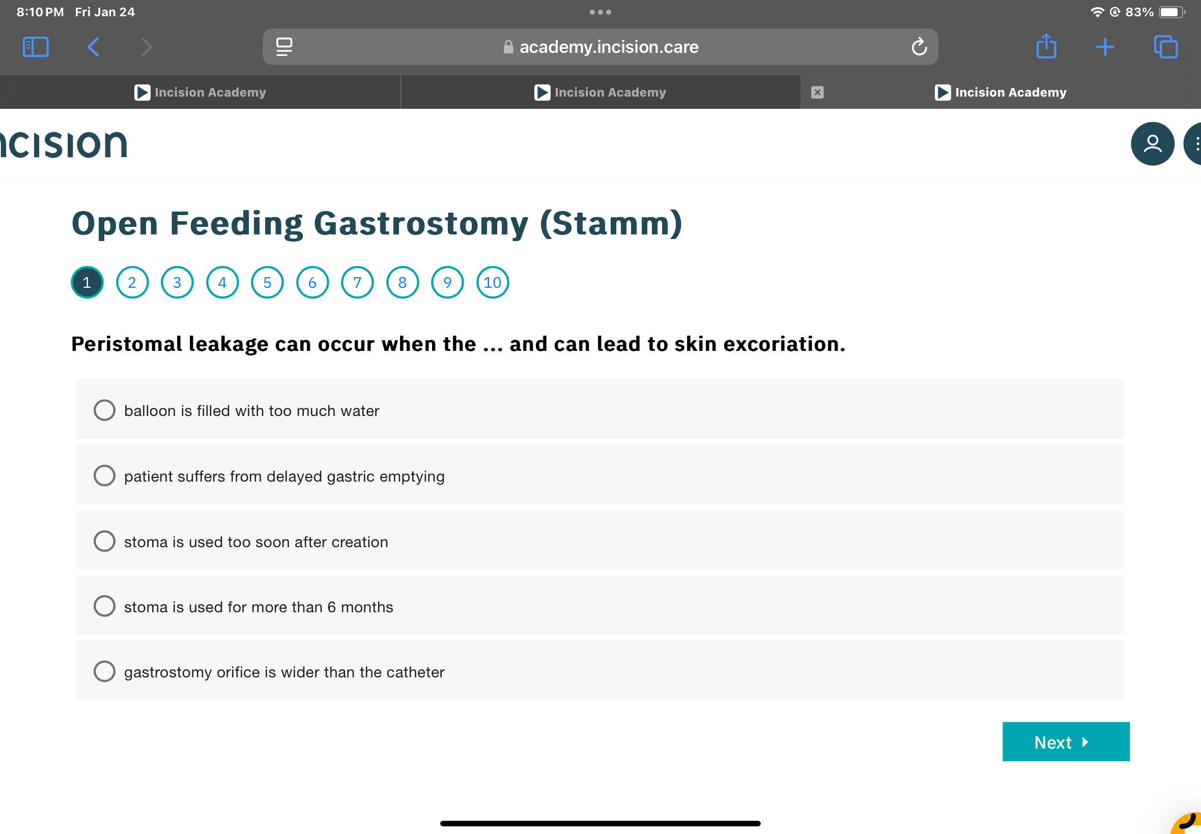 Open Feeding Gastrostomy (Stamm) Peristomal | StudyX