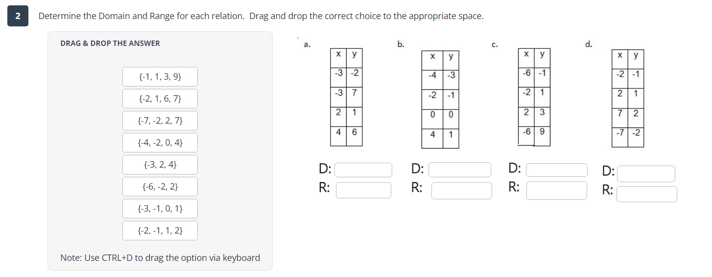 2 Determine the Domain and Range for each | StudyX