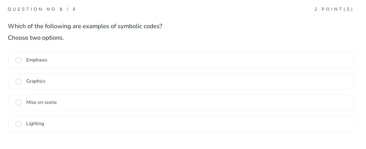 QUESTION NO 1 / 6 Which of the following are | StudyX