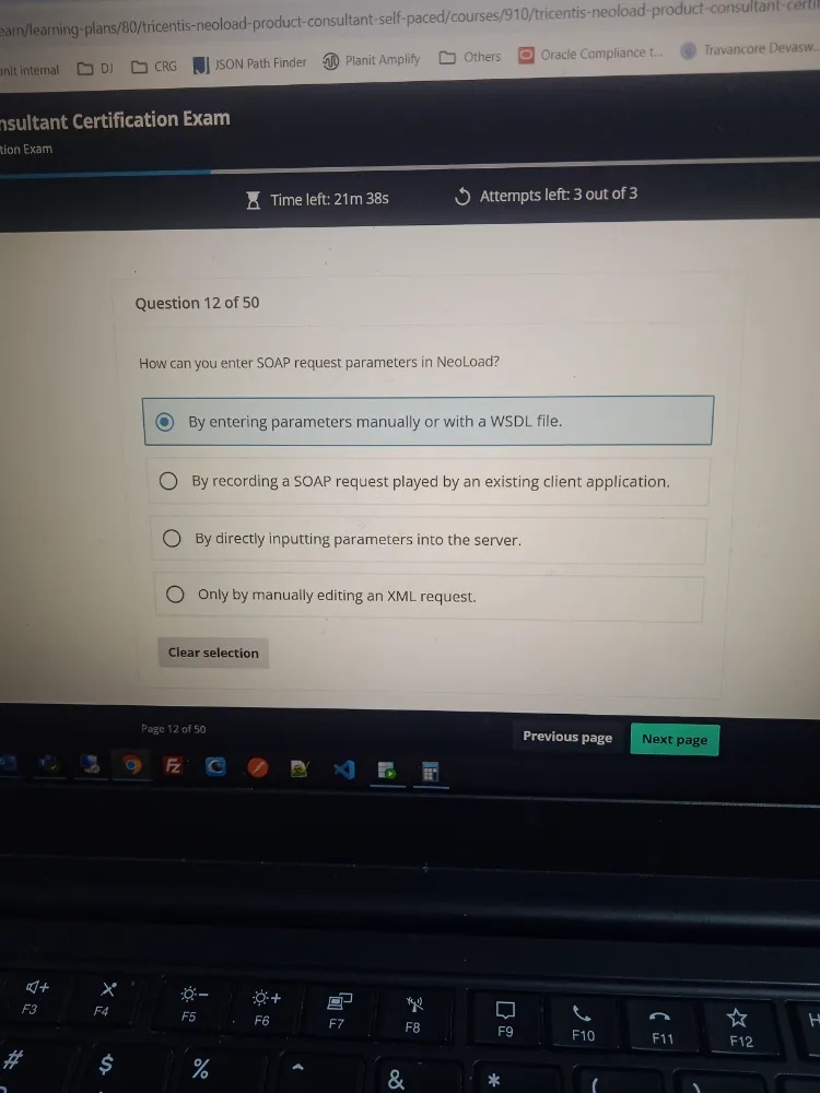 How can you enter SOAP request parameters in | StudyX