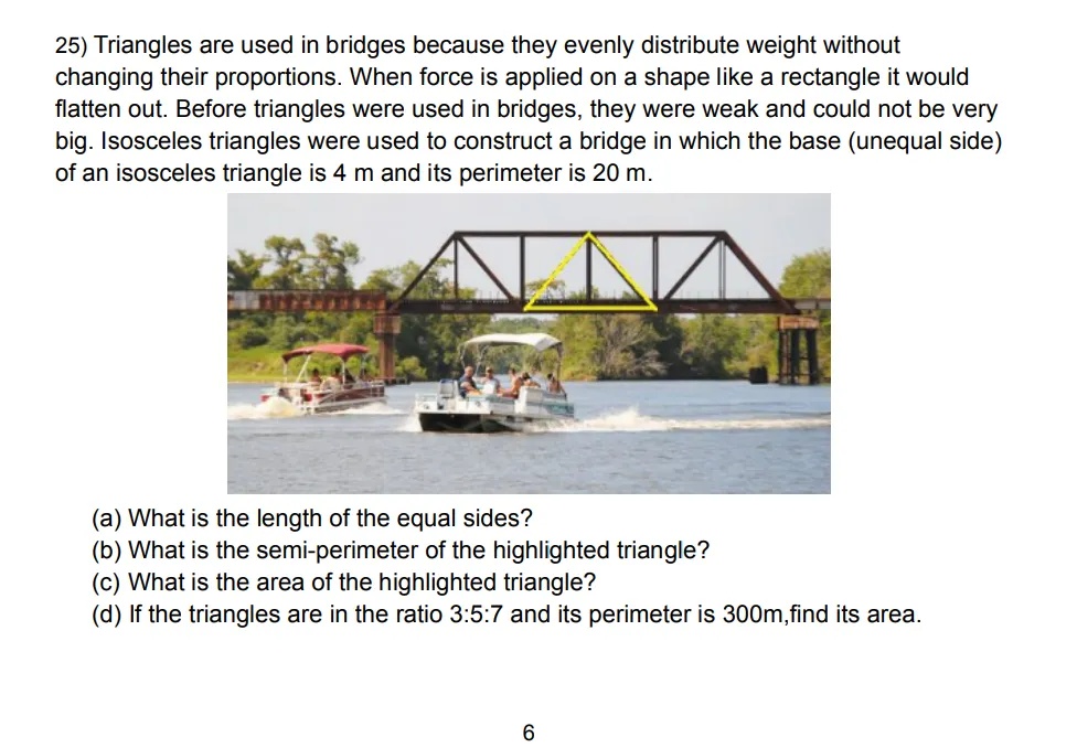 25) Triangles are used in bridges because | StudyX