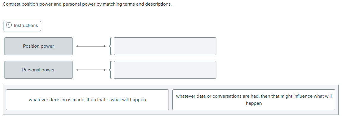 Contrast position power and personal power | StudyX
