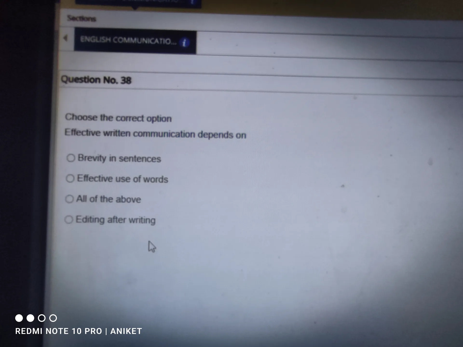 Question No 38 Choose the correct option | StudyX